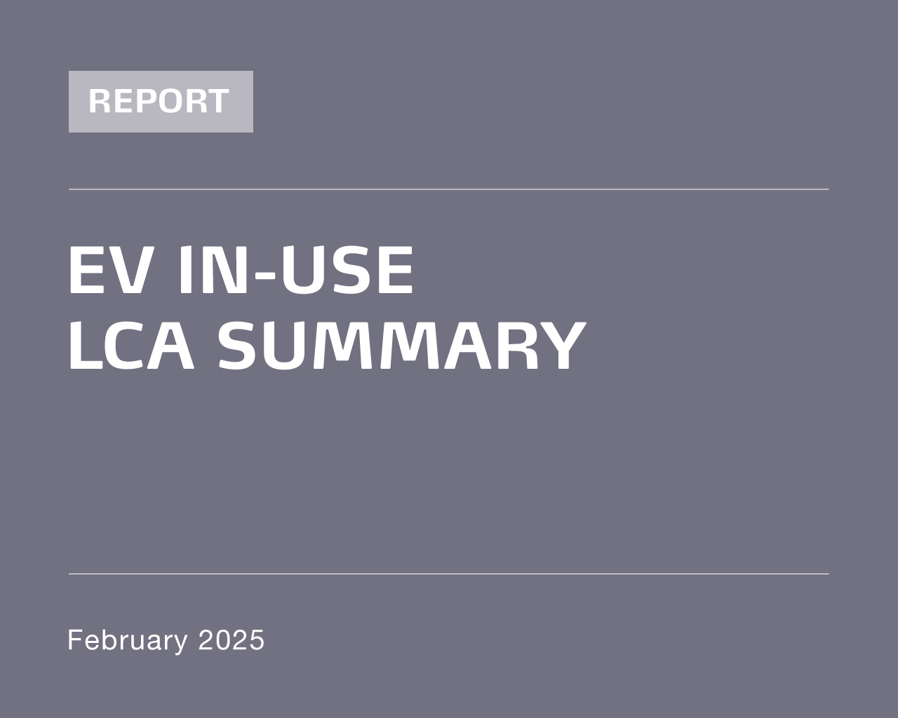 EV In-Use LCA Summary Document - Cobalt Institute